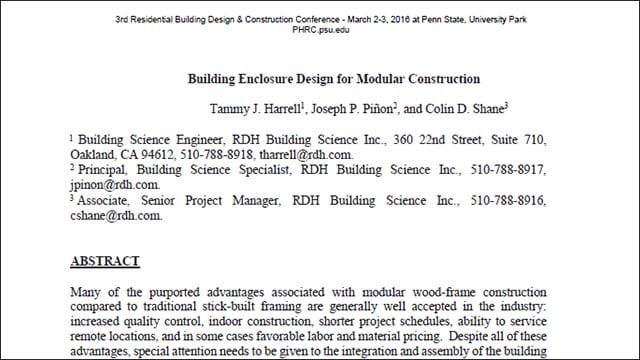 Building Enclosure Design for Modular Construction - Resources - RDH ... Building Enclosure Design for Modular Construction - Resources - RDH ...